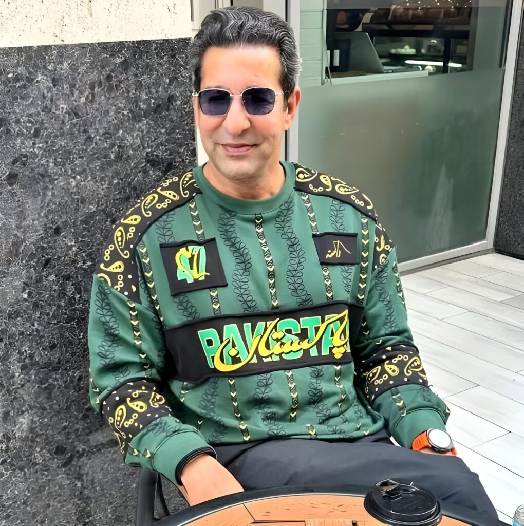 Star with Style-Wasim Akram's Green Shirt Sets Social Media Abuzz ...